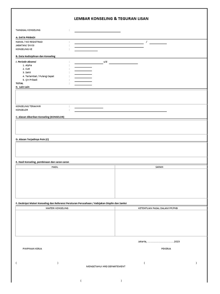 Form Konseling | PDF