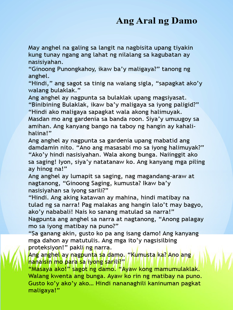 Ang Aral NG Damo | PDF