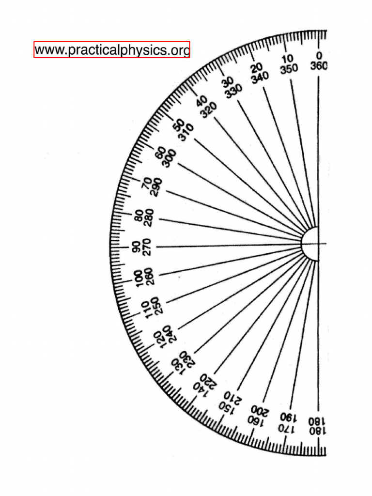Law of Reflection - Protractor Template | PDF