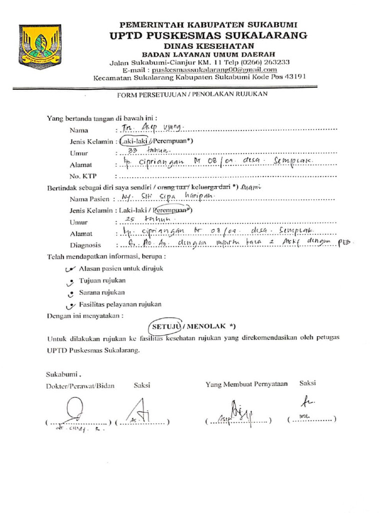 Form Persetujuan Pasien | PDF
