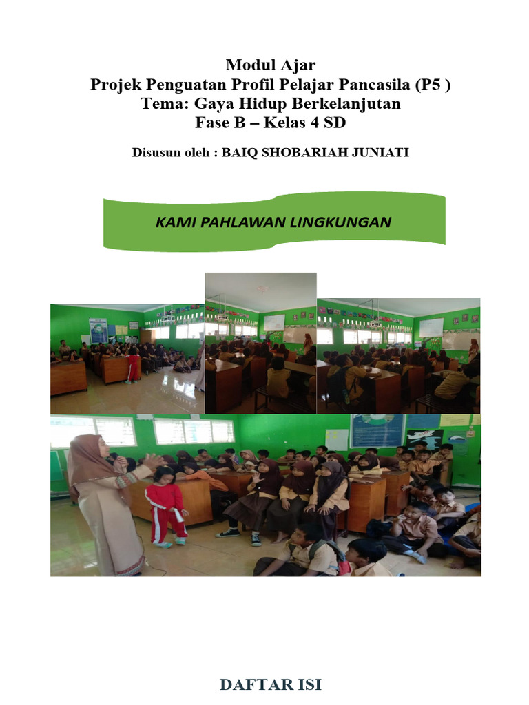 Modul Ajar P5 Semester 1 Tema Gaya Hidup Berkelanjutan Kelas 4 | PDF