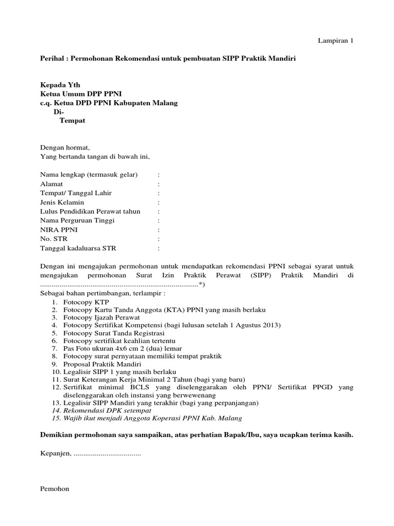 Blangko Sipp Mandiri New | PDF