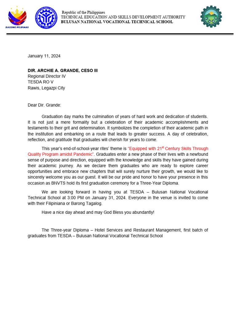 Grad Letter Final | PDF | Career & Growth | Business