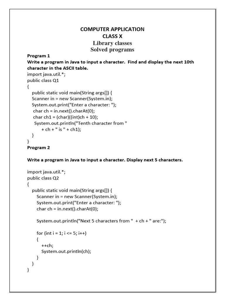 Solved Programs On Library Class Pdf Computer Science Software 