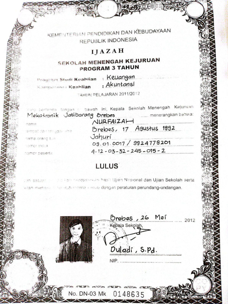 Dokumen-Ijazah Ais | PDF