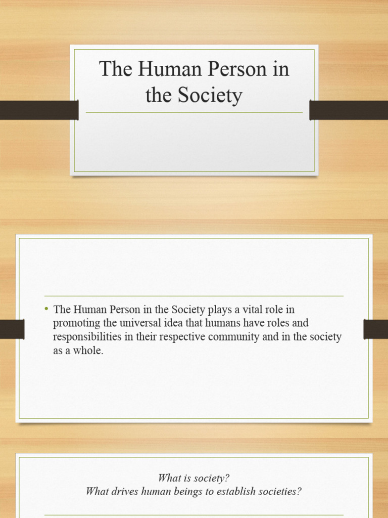 Human Person's Role in Society | PDF | Society | Agriculture