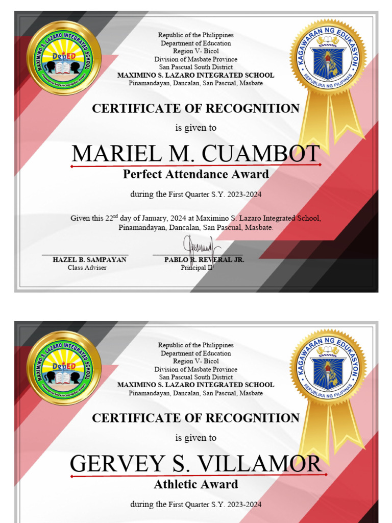 Classroom Awards | PDF | Philippines