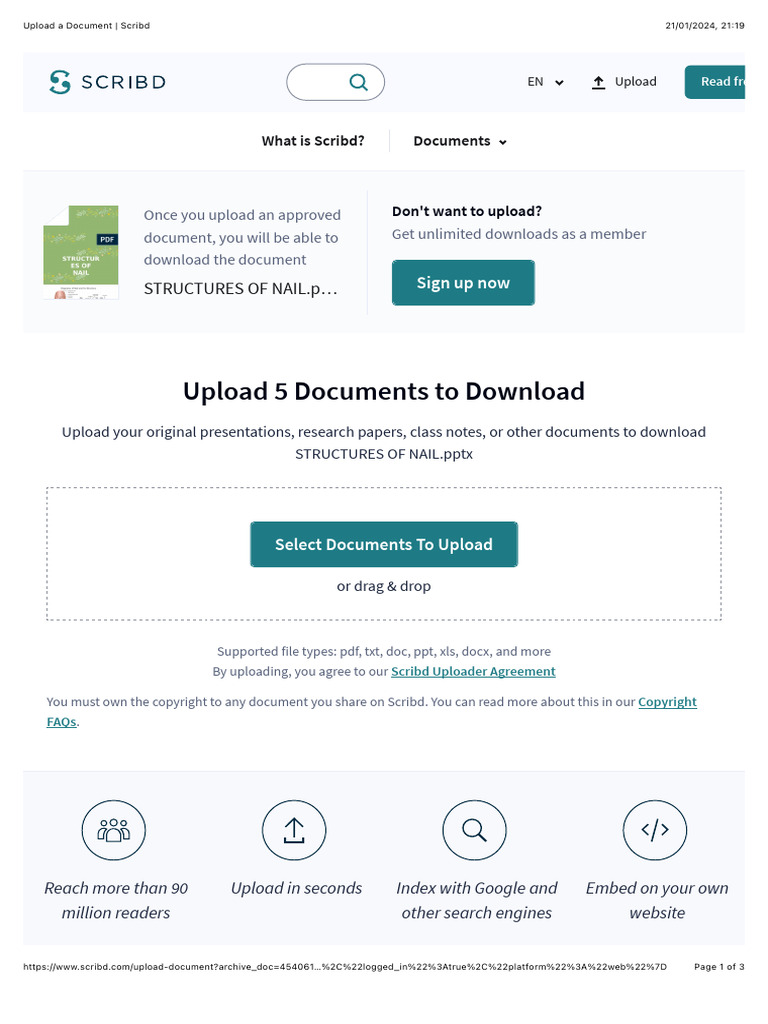 Upload A Document - Scribd | PDF | Scribd | Information Technology