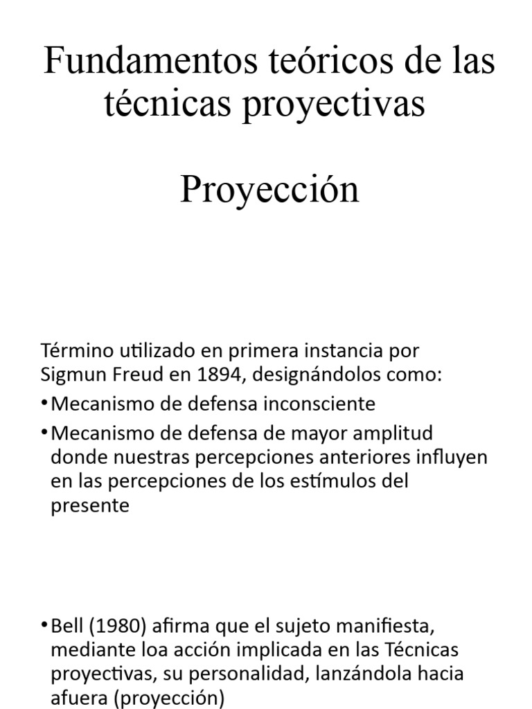 Fundamentos Teóricos de Las Técnicas Proyectivas | PDF Fundamentos Teóricos de Las Técnicas Proyectivas | PDF