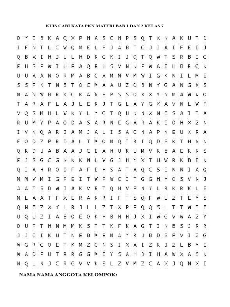 Cari Kata PKN Kelas 7 003 | PDF