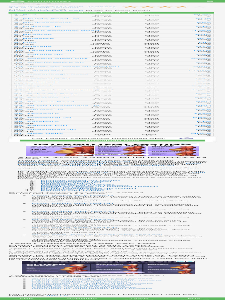 Train Schedule 12801 Train Time Table Train Route PURUSHOTTAM EXP | PDF ...