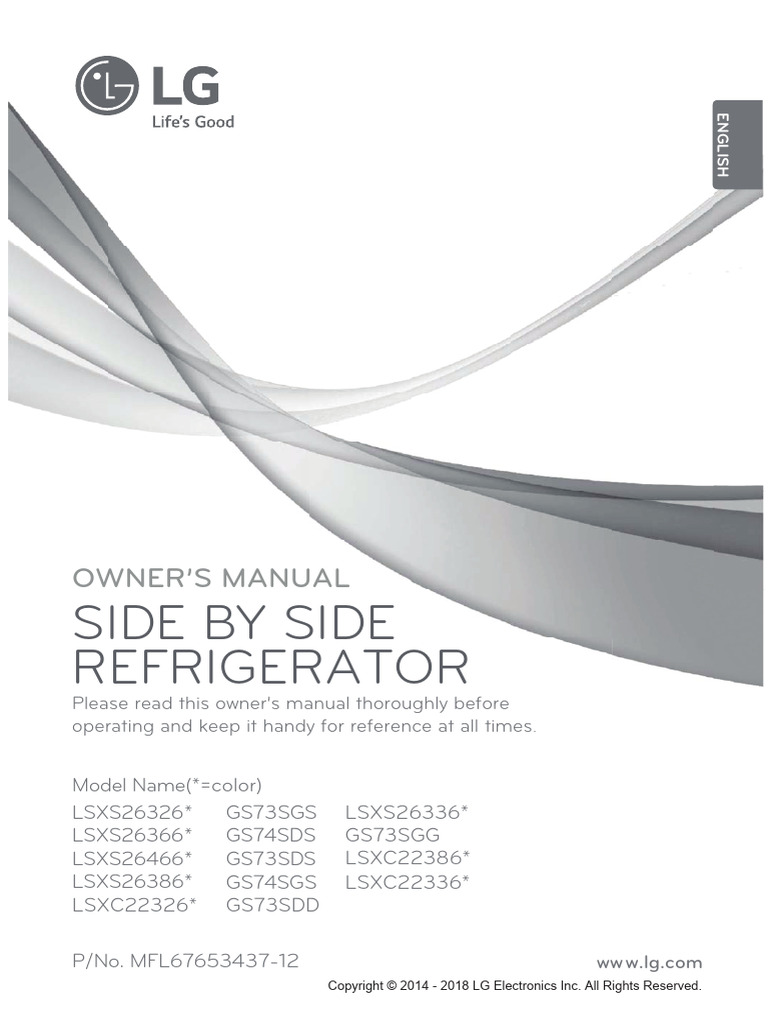Fridge OM_MFL67653437-12 | PDF | Refrigerator | Ac Power Plugs And Sockets
