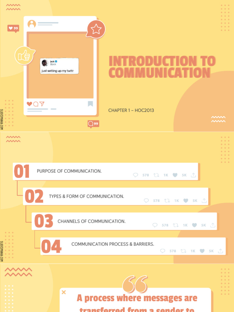 Chap 1 Intro To Communication | PDF | Communication | Human Communication Chap 1 Intro To Communication | PDF | Communication | Human Communication