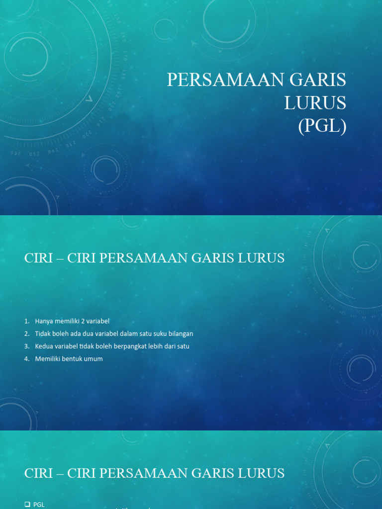Ciri dan Persamaan Garis Lurus | PDF