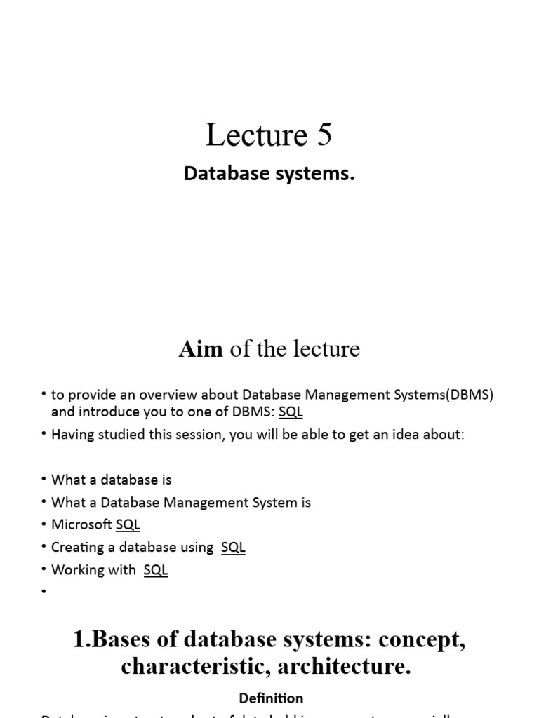 Lecture 5 22-23 | PDF | Databases | No Sql