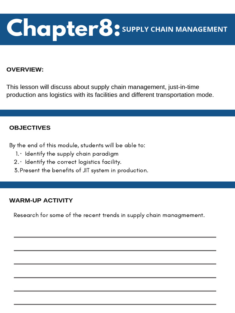 BM2 Chapter 8 Supply Chain Management | PDF | Supply Chain Management | Logistics