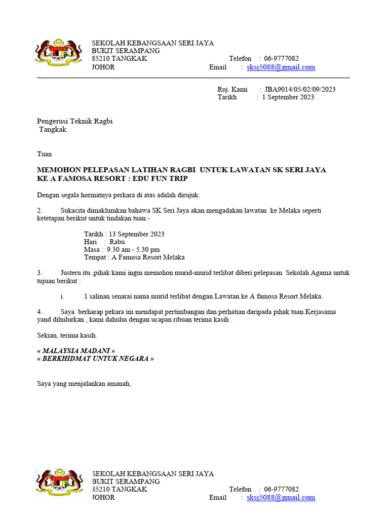 Cover Letter Surat Pelepasan | PDF