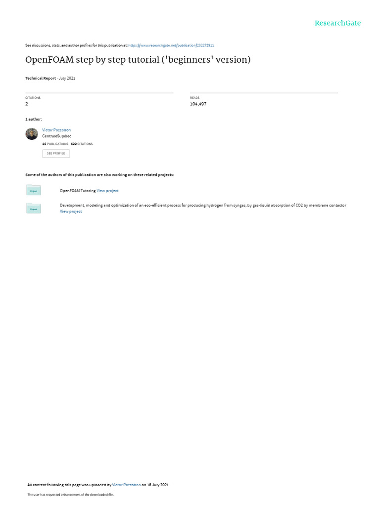 Pozzobon OpenFOAM Training Basic Booklet v2106 | PDF