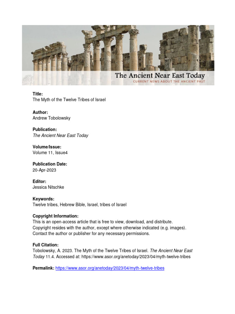 The Myth of The Twelve Tribes of Israel | PDF | Kingdom Of Judah ...