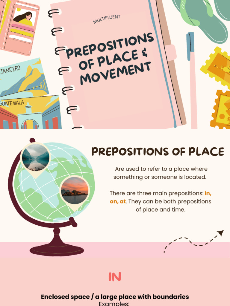 Prepositions of Place & Movement | PDF | Syntax | Linguistics