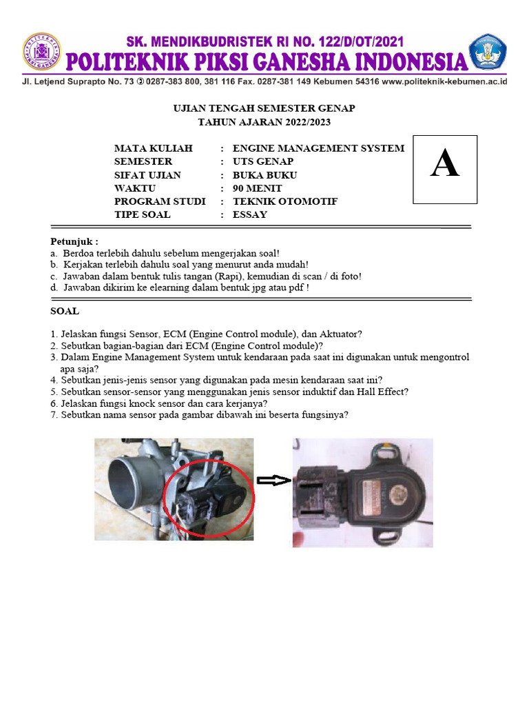 Soal UTS Engine Management System | PDF