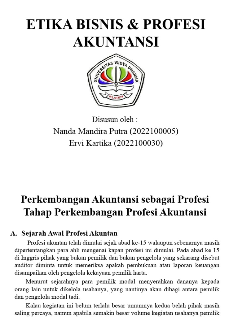 Bab 2 Etika Bisnis & Profesi Akuntansi | PDF