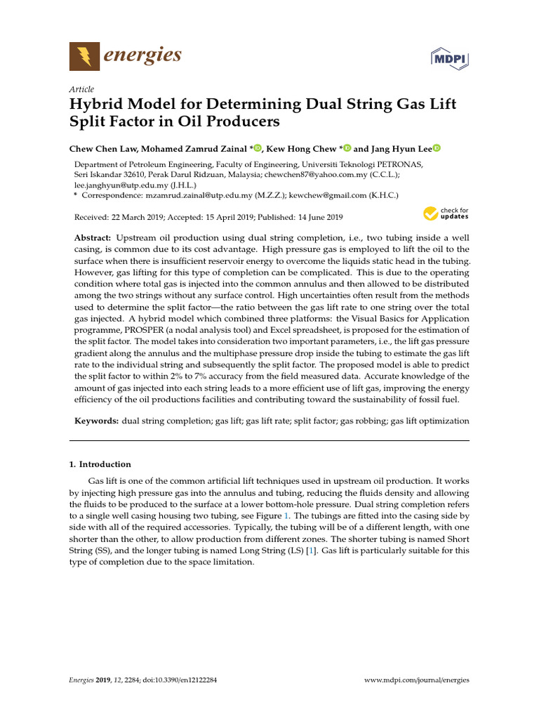 Hybrid Model For Determining Dual String Gas Lift | PDF | Casing ...