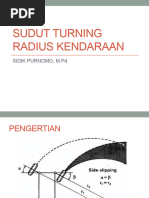 Sudut Belok Dan Radius Belok Kendaraan Dan Kecepatan | PDF