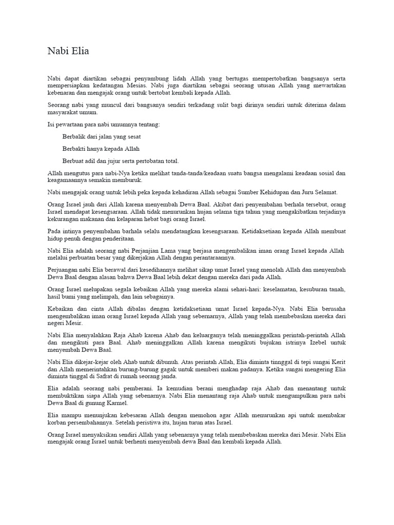 Nabi Elia | PDF
