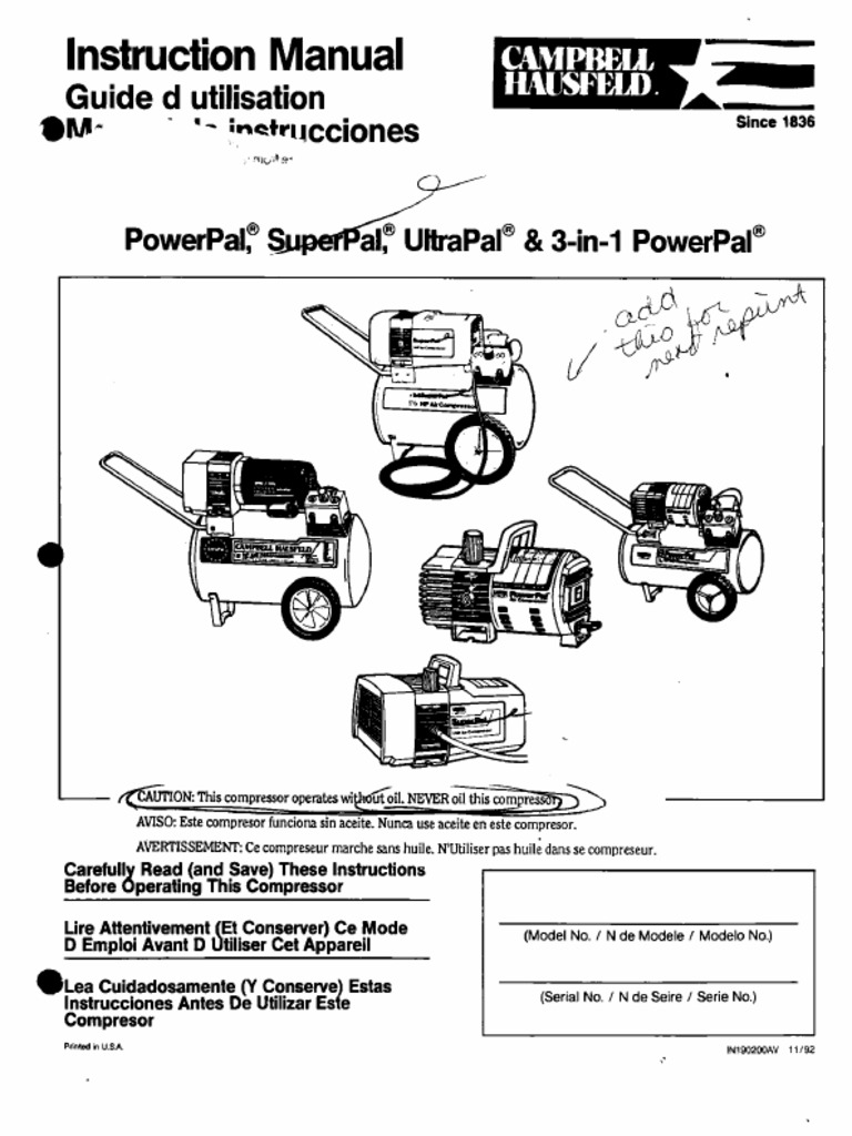 Campbell Hausfeld Manual | PDF