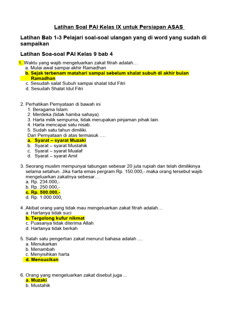 Latihan Soal PAI | PDF | Perjalanan