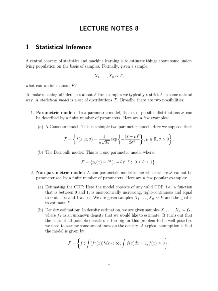 Statistical Inference Notes Melon University | PDF | Scientific ...