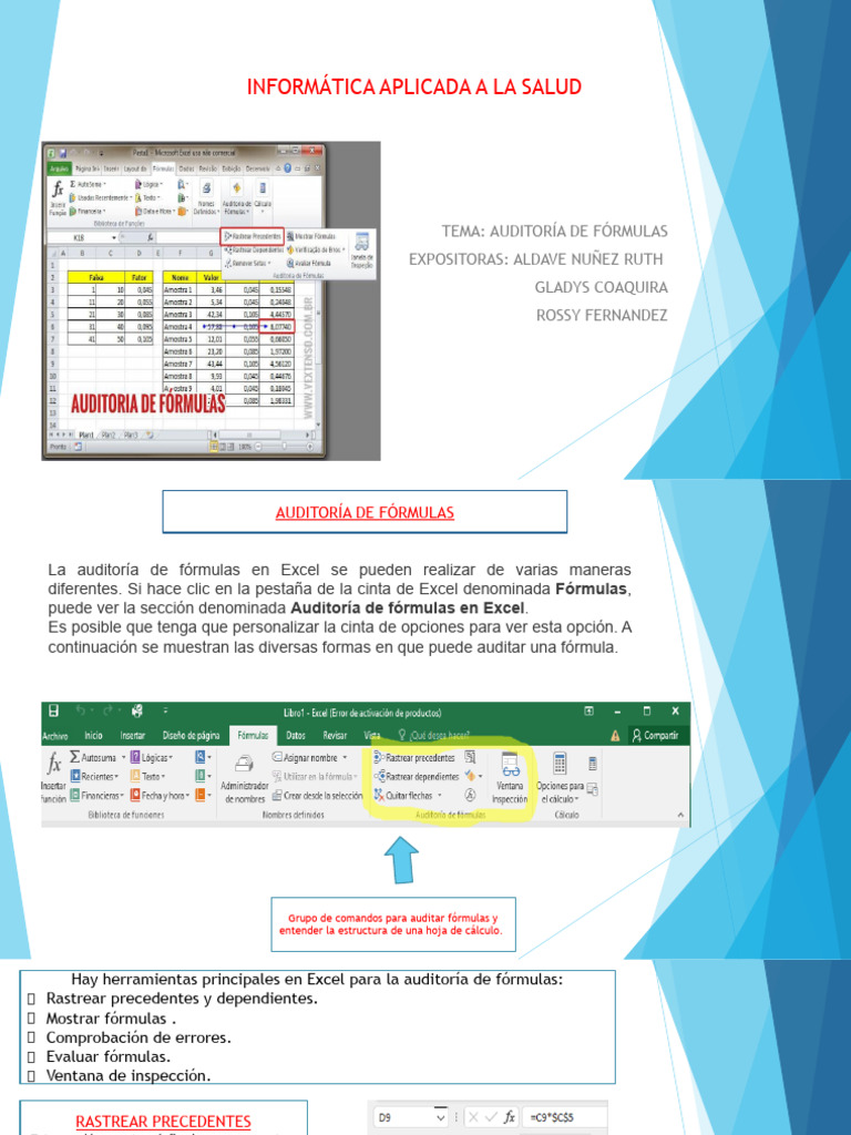 Informática Aplicada A La Salud, Exposicion | PDF | Hoja de cálculo | Microsoft Excel