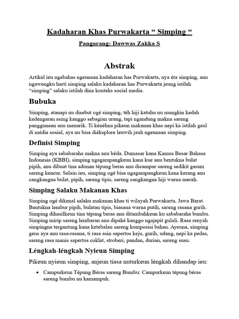 Artikel Sunda - Simping | PDF