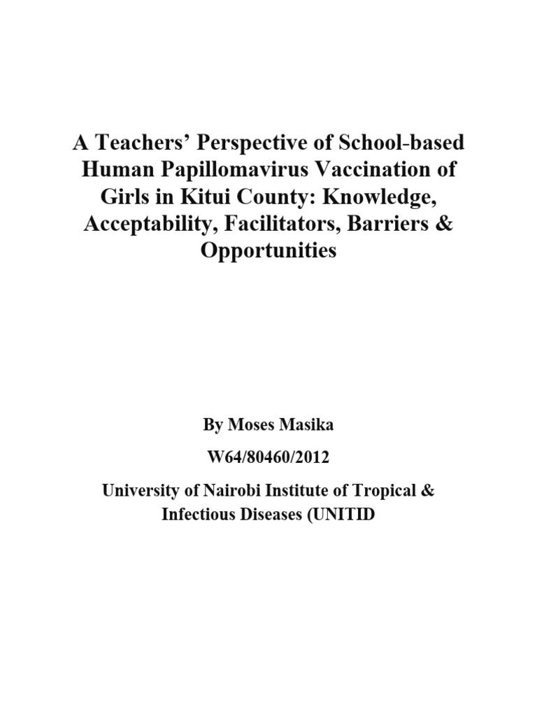 Thesis HPV Study in Kitui + Appendices | PDF | Sexually Transmitted Infection | Vaccines