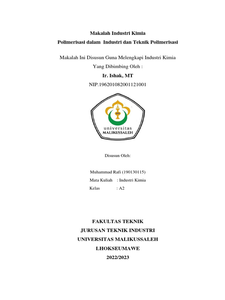 Makalah Industri Polimer | PDF