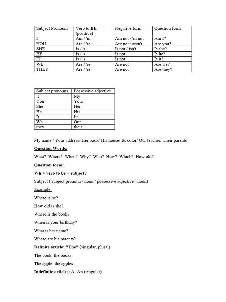 Level 1 Unit 1 | PDF | Grammatical Number | Pronoun