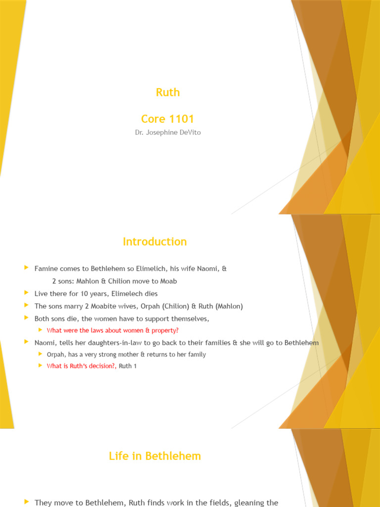 Core 1 Ruth | PDF | Ruth (Biblical Figure) | Book Of Ruth