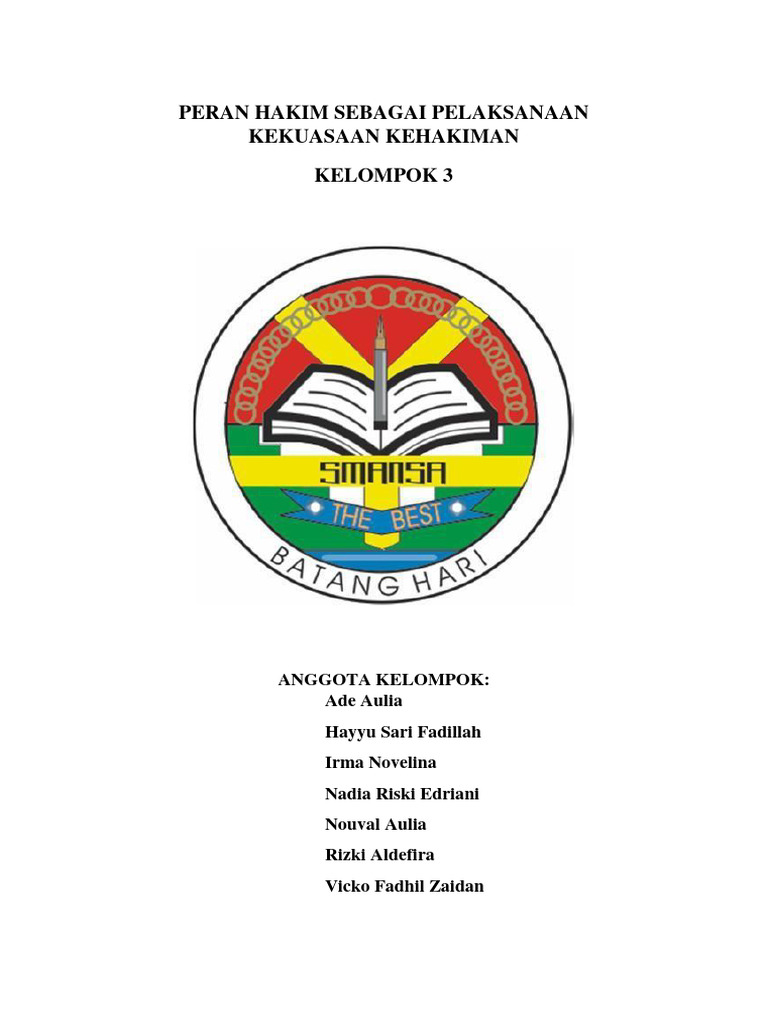 Peran Hakim Sebagai Pelaksana Kekuasaan Hakim PKN, Kel 3 | PDF | Ilmu Sosial | Hukum