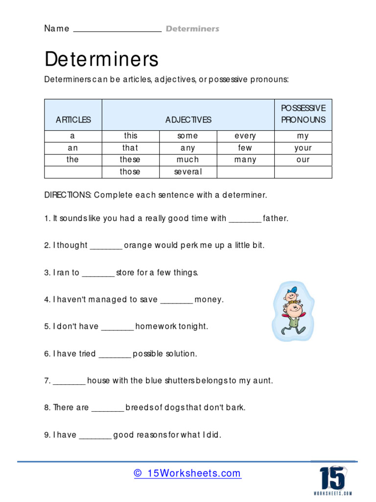 Understanding Determiners: Worksheets | PDF | Career & Growth ...