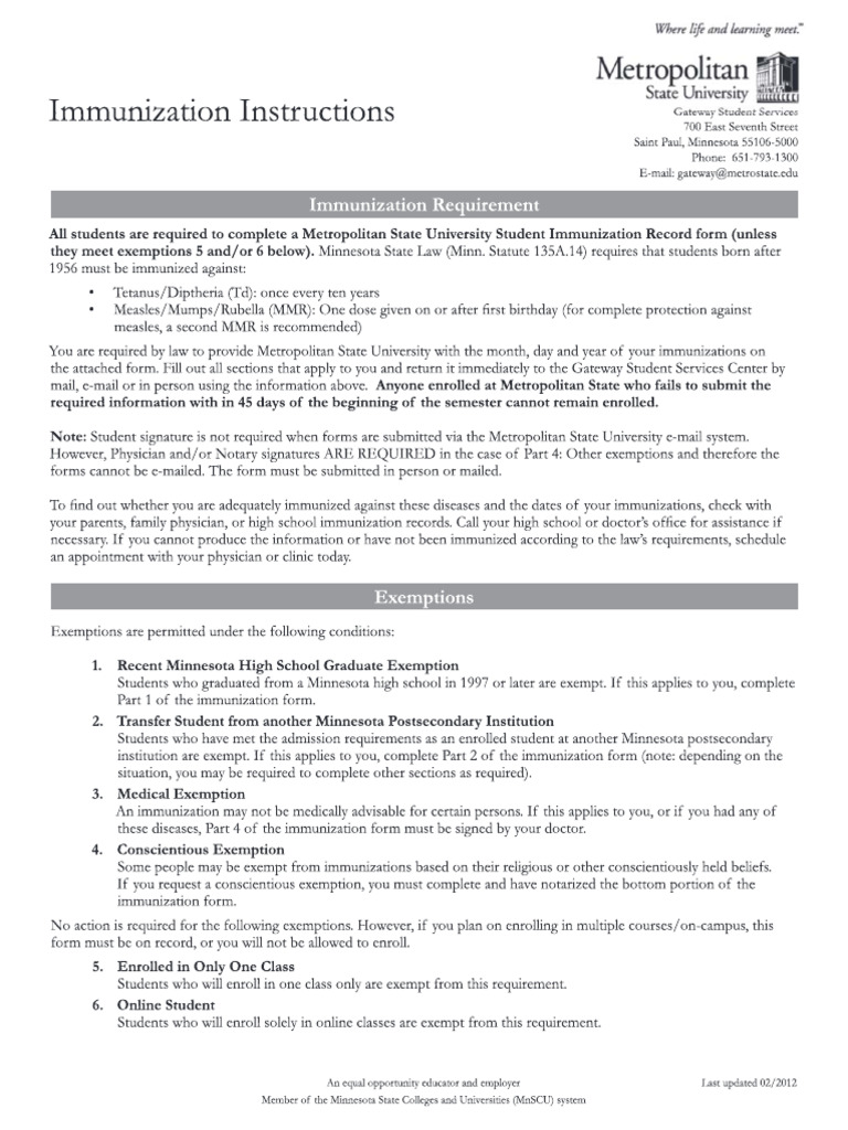 Immunization Instructions | PDF