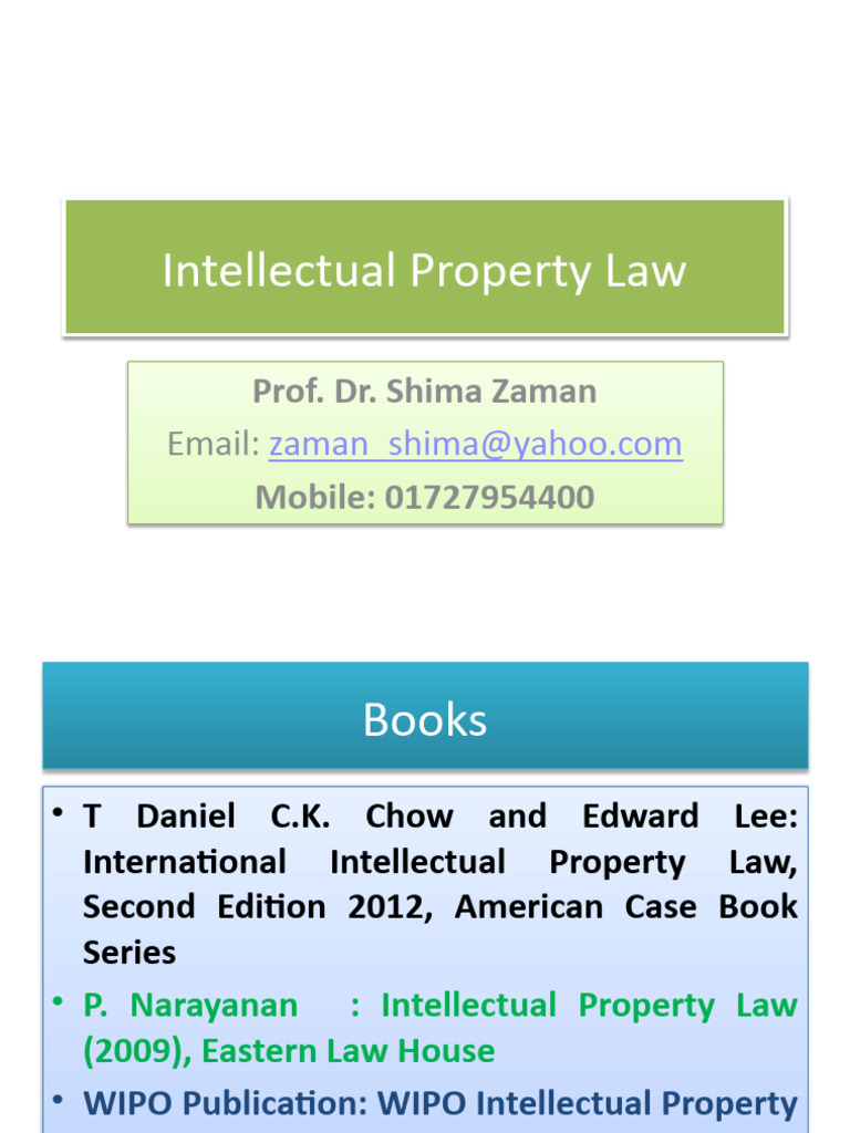 Overview of Intellectual Property Law | PDF | Intellectual Property ...
