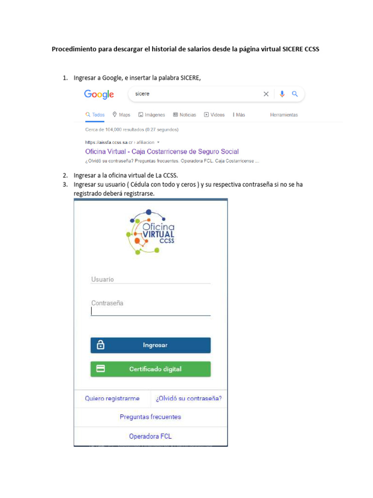 Descarga Historial Salarial SICERE CCSS | PDF | Negocios | Finanzas y ...
