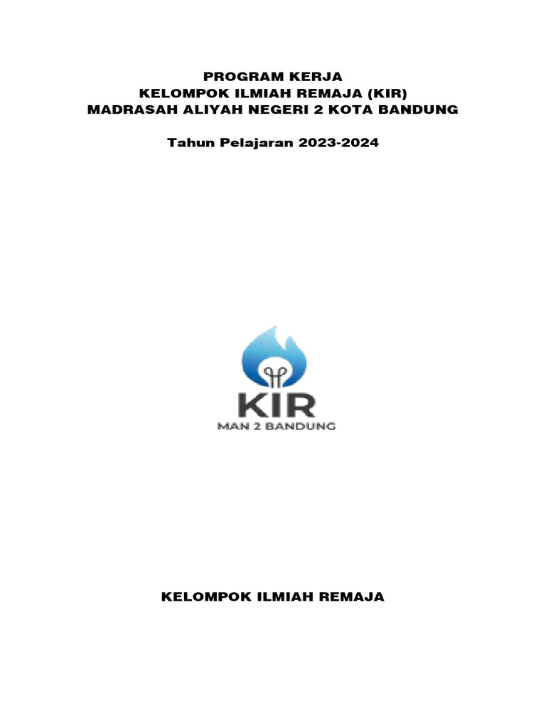 Program Kerja KIR 2023-2024 | PDF