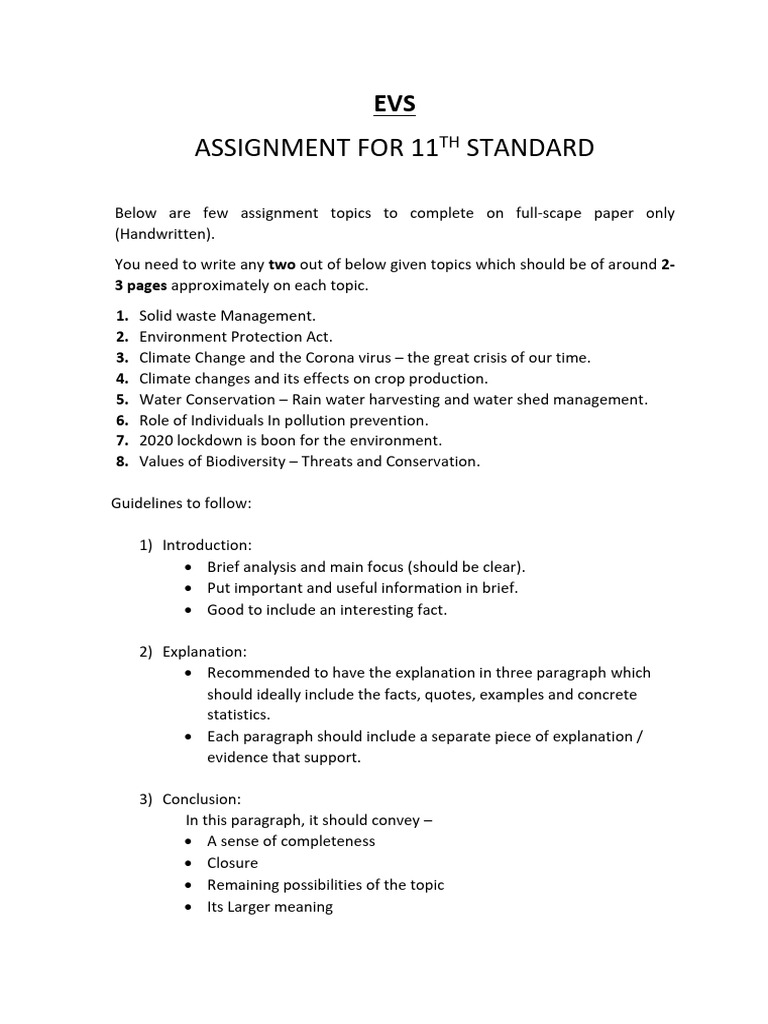 EVS Assignment | PDF