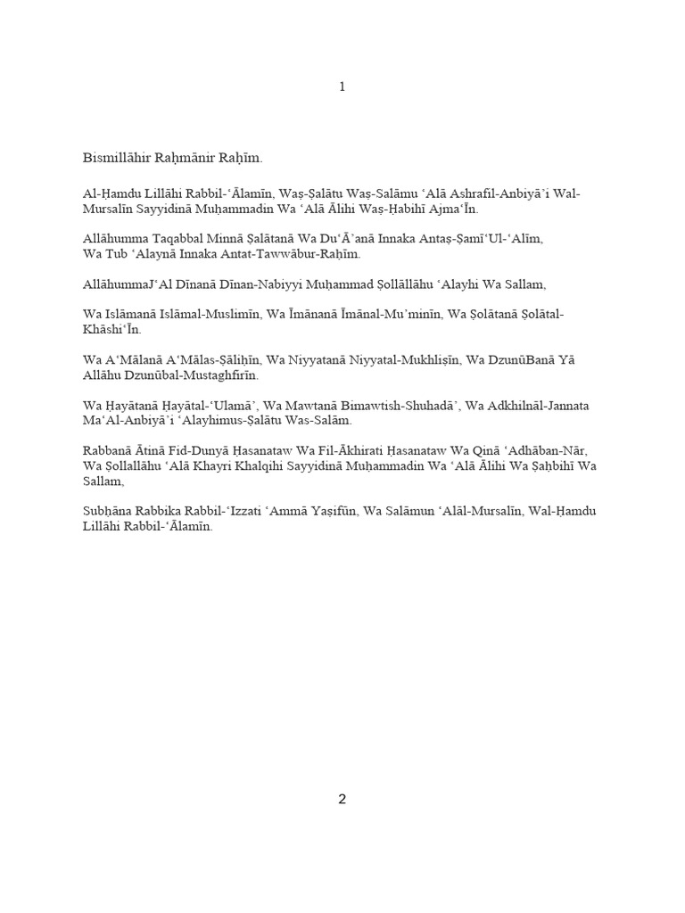 Doa Selepas Solat | PDF