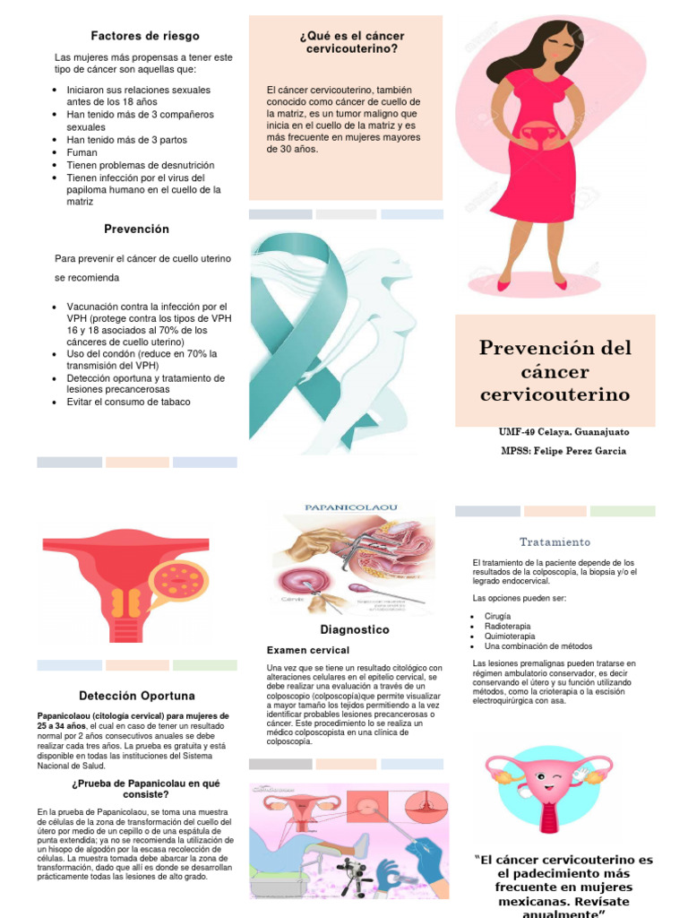 Tríptico CACU | PDF | Cáncer de cuello uterino | Cáncer