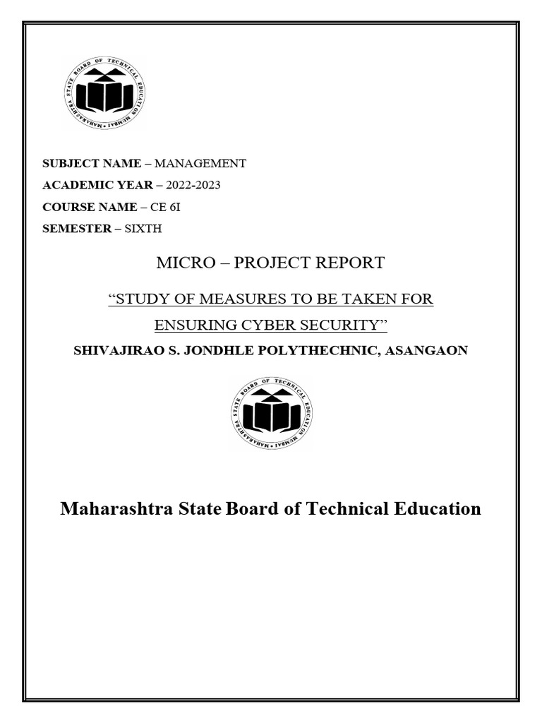 Micro Project MAN | PDF | Security | Computer Security