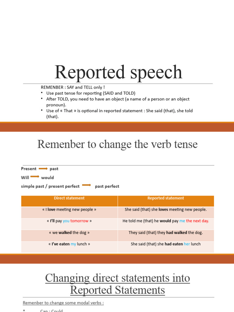 Reported Speech | PDF | Verb | Linguistic Typology