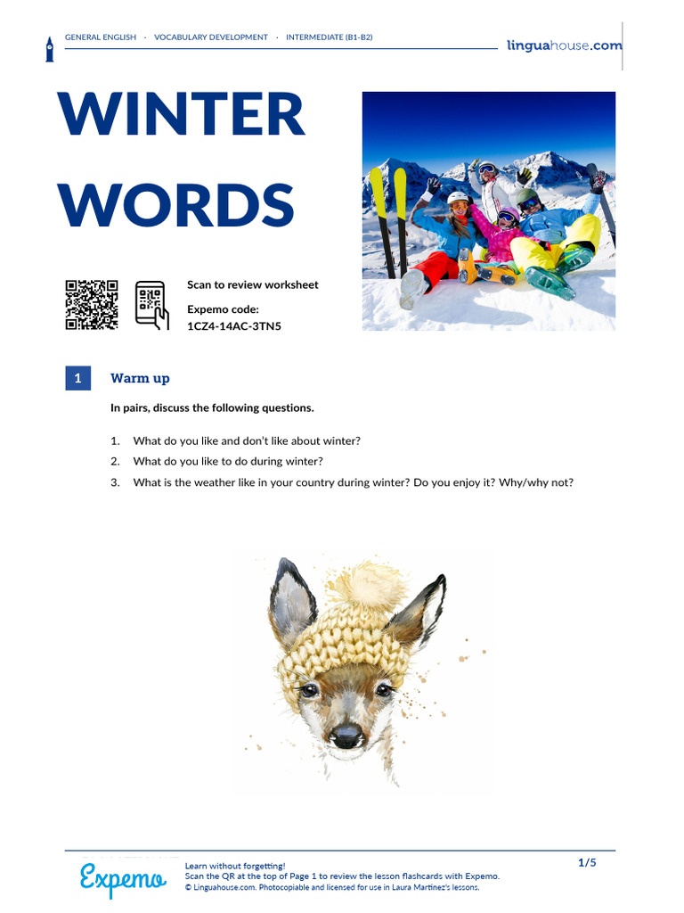 Winter Words B1-B2 Teacher | PDF